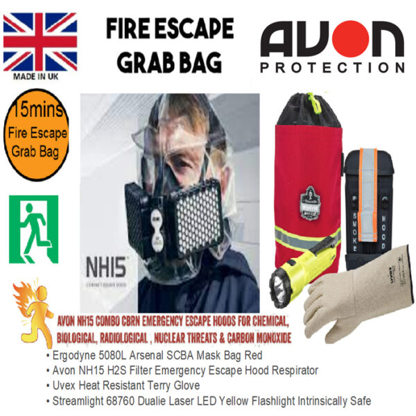 AVON NH15 H2S FILTER EMERGENCY ESCAP HOOD RESPIRATOR KIT (Oil & Gas ...