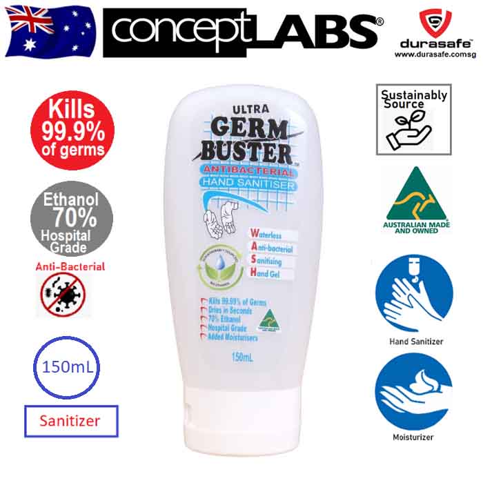 CONCEPT LABS GB150 - Germ Buster Antibacterial Hand Gel 150ml Tube ...